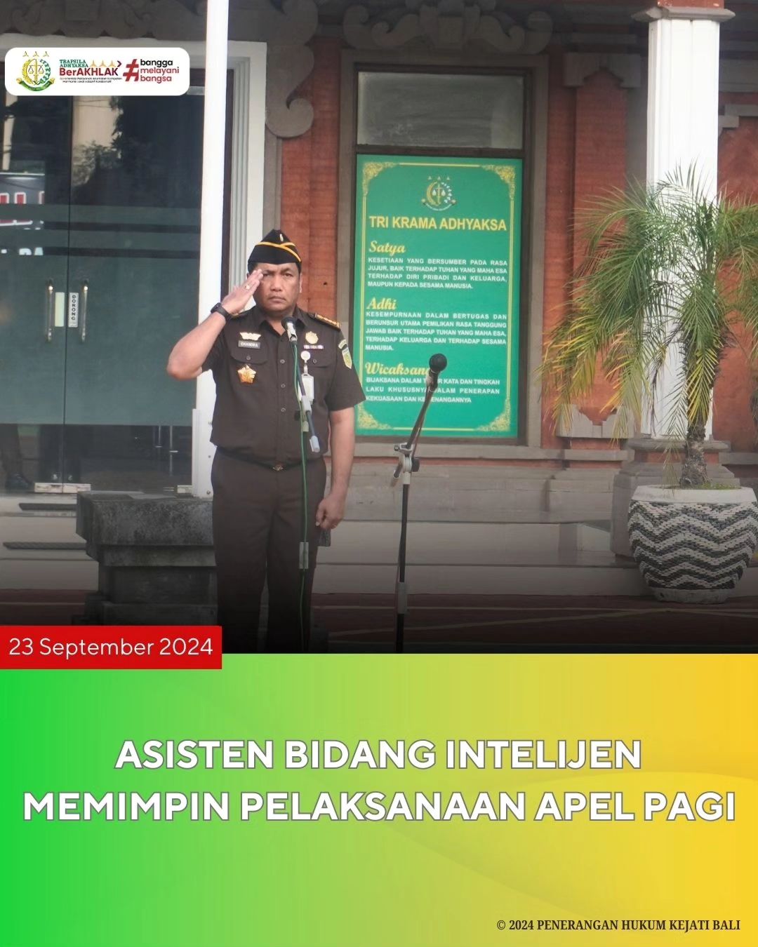 Asisten Bidang Intelijen Memimpin Pelaksanaan Apel Pagi | kejati-bali ...