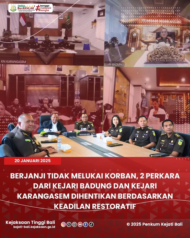 Berjanji Tidak Melukai Korban, 2 Perkara dari Kejari Badung dan Karangasem Dihentikan ...