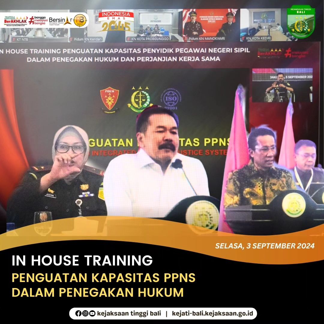 In House Training Penguatan Kapasitas PPNS dalam Penegakan Hukum ...