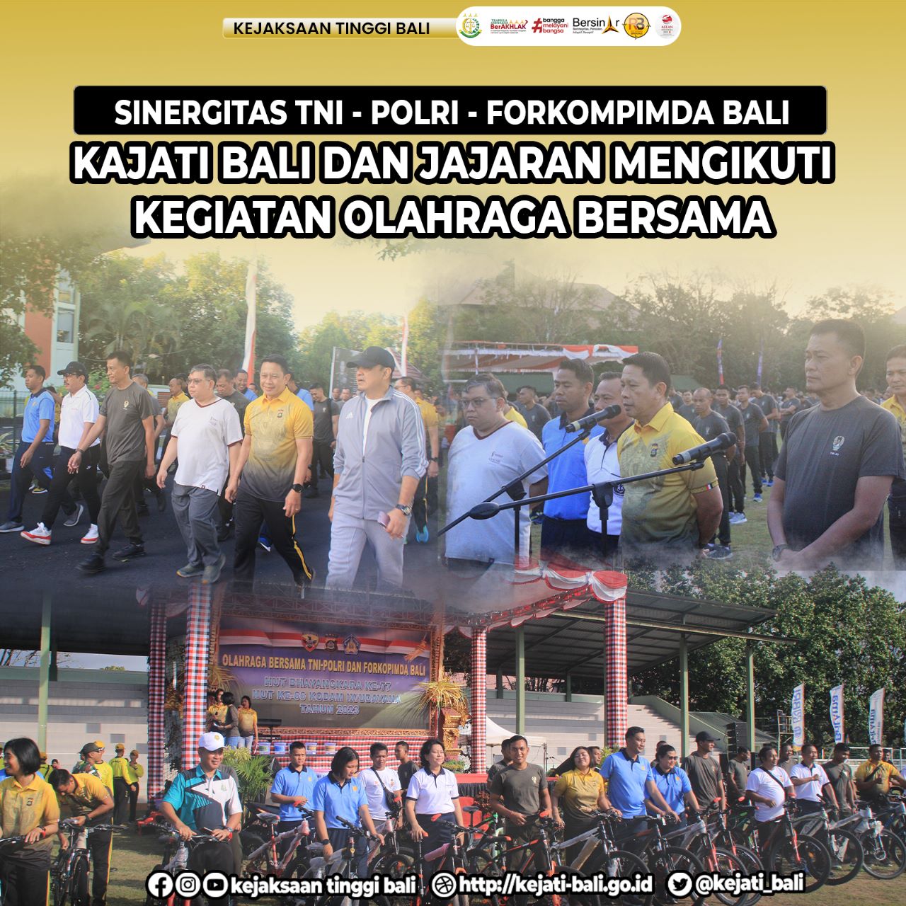 Sinergitas TNI - Polri - Forkopimda Bali : Kajati Bali dan Jajaran Mengikuti Kegiatan Olahraga ...
