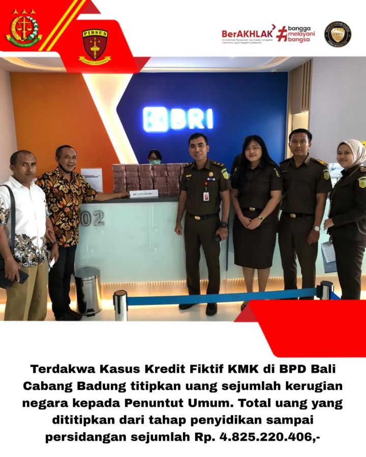 Terdakwa Kasus Kredit Fiktif KMK di BPD Bali Cabang Badung titipkan uang sejumlah kerugian ...